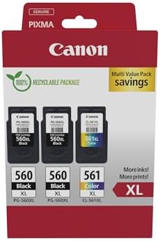 Canon Ink - PG-560XL/CL-561XL Genuine High Yield Printer Ink Cartridges ...