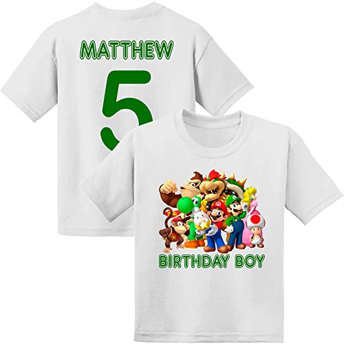 Amazon.com: Personalized Mario Super Birthday Shirt | Mario's Friends ...