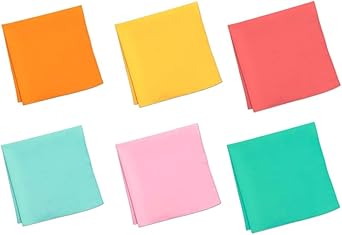 HexaFun 100% Pure Organic Cotton Unisex Handkerchief, Multi-color ...
