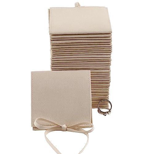 Amazon.com: 40pcs Ivory White Microfiber Jewelry Pouch 8 x 8cm Jewelry ...