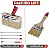 60" Long Handle 6" Decking Paint Brush Deck Stain Applicator with 3" Paint Brush, Block Staining ...