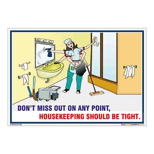 buysafetyposters.com - Tight Housekeeping Poster In English PVC Sticker ...