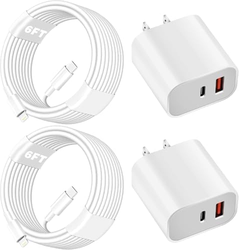 Amazon.com: Fast Charger iPhone, Dual Port A/C Charging Adapter, 2Pack ...