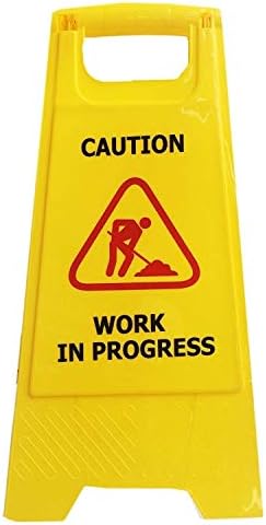 AIR O MATIC Work in Progress Sign Caution Standing Board (Yellow ...