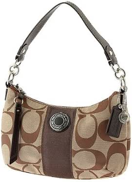 Amazon | [コーチ] COACH F19218-SKHMA カーキ×ダークブラウン シグネチャー ストライプ デミ クロスボディ ...