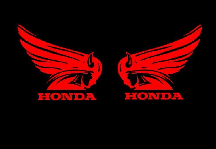 Red, 2 x Honda Wings Unique Design Sticker Compatible with Honda Bikes ...