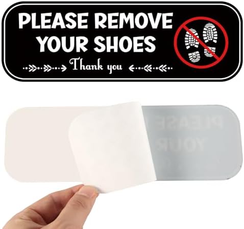 PEUTIER 2pcs Please Remove Your Shoes Sign, 3x9in Take Your Shoes Off ...