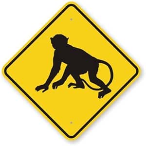 Amazon.com: Monkey Crossing Sign, 12" x 12" : Industrial & Scientific
