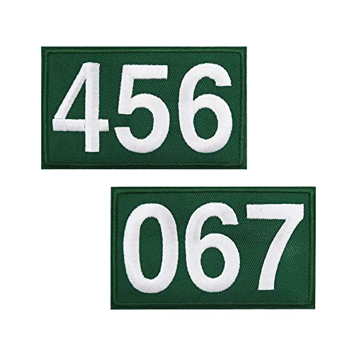 Amazon.com: Name Tag Number Plate 067 456 Embroidered iron on Patches ...