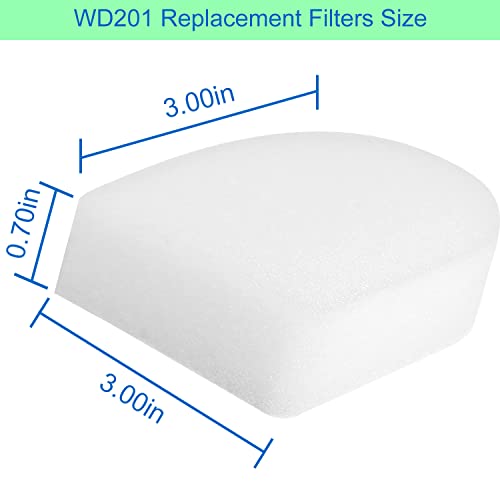 Snapklik.com : WD201 Replacement Filters, 6 Pack Washable Foam Filters For Shark WD100, WD101 ...