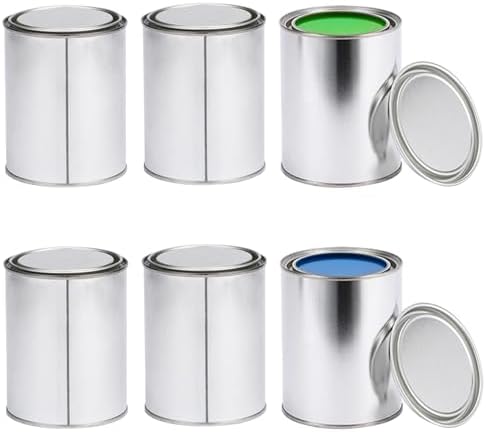 Amazon.com: 6 PCS Metal Paint Cans With Lids, Quart Paint Cans Empty ...
