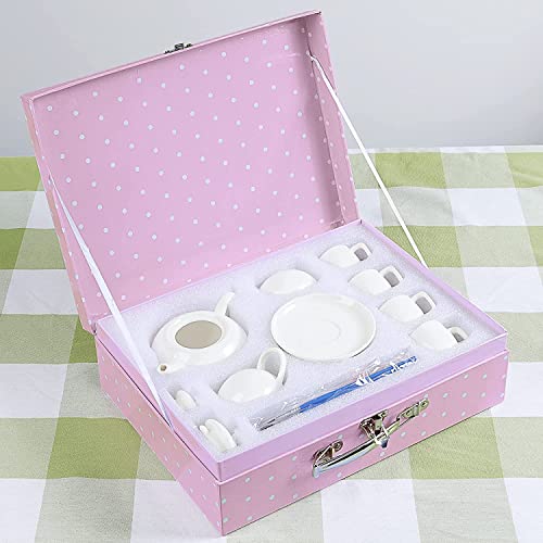 Snapklik.com : Fanquare Porcelain DIY Tea Set For Adult, Kids, Small ...
