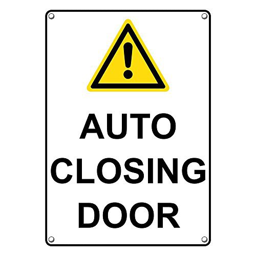 Amazon.com: Weatherproof Plastic Vertical Auto Closing Door Sign with ...