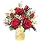 Amazon.com: HUAESIN 11pcs Artificial Flowers Red Fake Roses and Pink ...