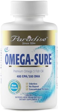 Amazon.com: Paradise Herbs Omega-Sure, Omega-3 Concentrate, Premium Fish Oil, DHA, EPA, Vegan ...