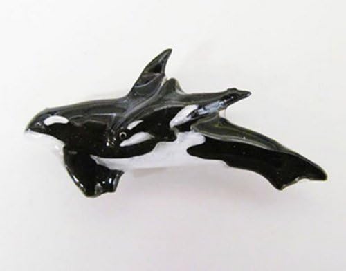 Painted ~ Orca ~ Killer Whale Female With Baby ~ Refrigerator Magnet ...