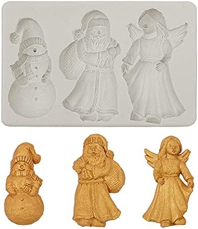 Amazon.com: Large Christmas Silicone Mold 3D Santa Claus Mold Snowman ...