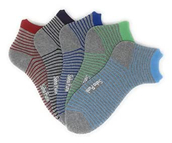 Buy SOHO PUNK 5-pack Ankle length Colourful Stripes Terry Cotton Socks ...