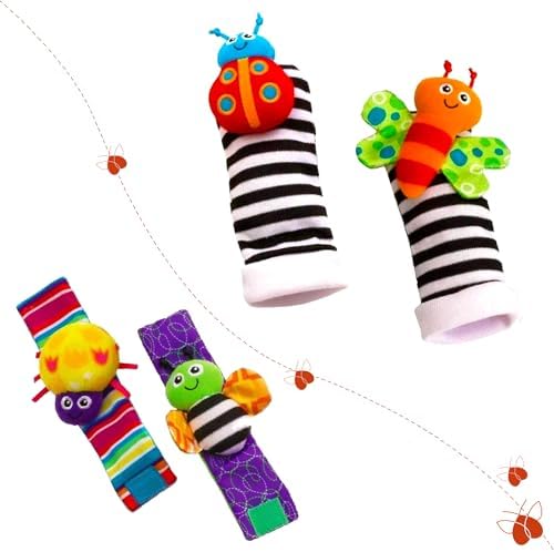 Amazon.com: Sweet Anna - Rattle Socks - Foot Finder Toys - Baby Rattle ...