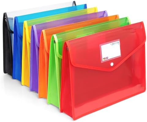Amazon.com : HOIGON 9 Packs A5 Plastic Expanding File Folder with Snap ...