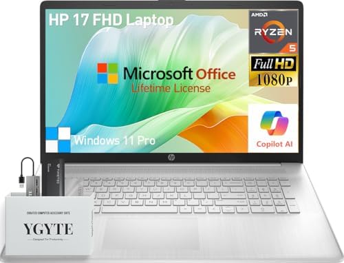 Amazon.com: HP 17 Inch Laptop Computer, 17.3 IPS FHD Business Laptop PC ...