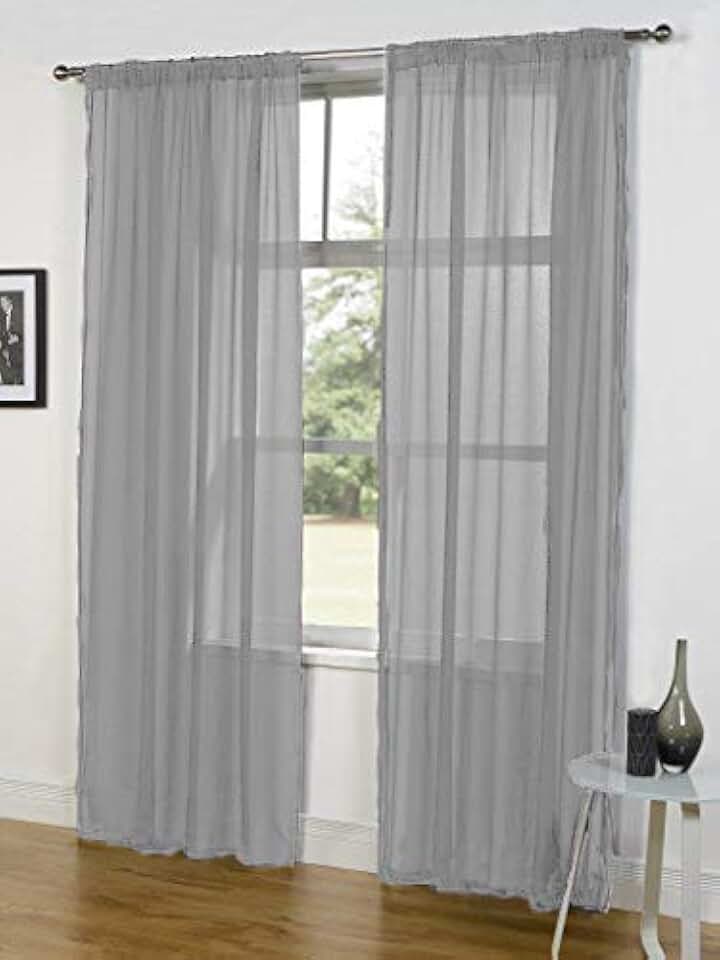 Amazon.co.uk: Grey Net Curtain