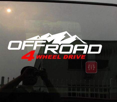 ISEE 360® Stickers 4 x 4 Off Road Logo Red,White Vinyl Decals 20 cm X 8 ...