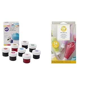 Amazon.com: Wilton Icing Colors (8-Count) and Disposable Decorating ...