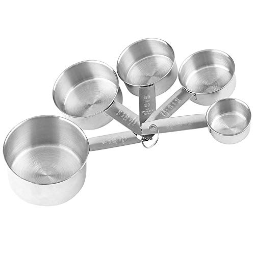 Buy Stainless Steel Measuring Cups Set, 5 Pieces Heavy Duty Metal ...
