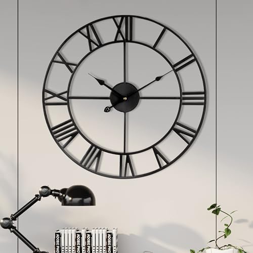 Amazon.com: WANGIRO Large Wall Clock Non Ticking Battery Operated ...