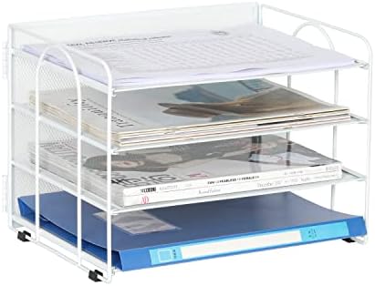 EasyPAG 5 Tier Desktop A4 Office Mesh Tray Desk Tidy File Holder Paper ...