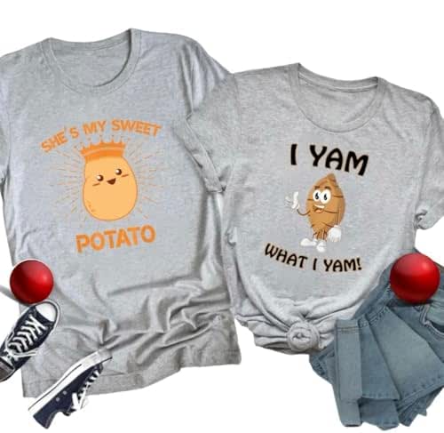 Amazon.com: RIVER BOUTIQUE SET OF 2 Funny Potato Graphic T-Shirts And ...