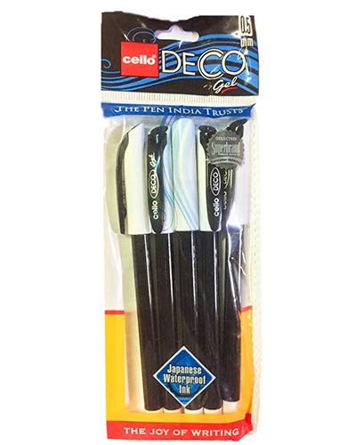 Cello Deco Gel Pen Black - 50 Pen : Amazon.in: Office Products