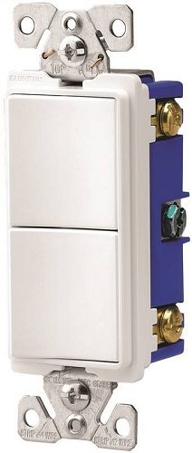 7728W-SP Decorator Two Single-pole Combination Switch, White