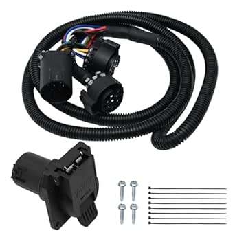 Amazon.com: 7in/2.1m Trailer Wiring Harness 56070 57008 56000 ...