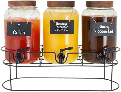 Amazon.com | MosJos Drink Dispenser Set of 3 - Beverage Dispenser with ...