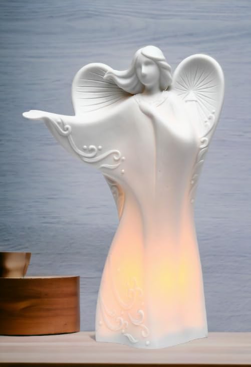 Amazon.com: Festive"Dancing Angel" Decorative White Porcelain Plug-in ...