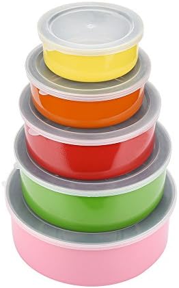 5PCS Stainless Steel Mixing Bowl Set with Lid-Home Kitchen Food ...
