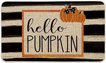 Amazon.com: 2 Pieces Hello Pumpkin Kitchen Mat Autumn Kitchen Rugs ...