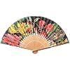 Amazon.com: Salutto Hand Fan Bamboo Printed Pattern Folding Fan For ...