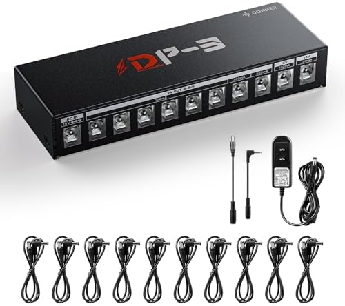 Amazon.com: Donner DP-3 Guitar Pedal Board Power Supply, 10 Isolated DC ...