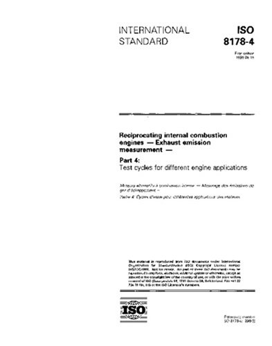 ISO 8178-4:1996, Reciprocating internal combustion engines - Exhaust ...