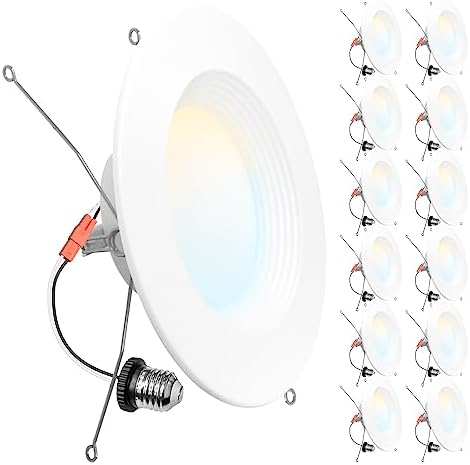 6 inch Recessed Lighting, LED Can Lights, 5CCT Dimmable Retrofit LED ...