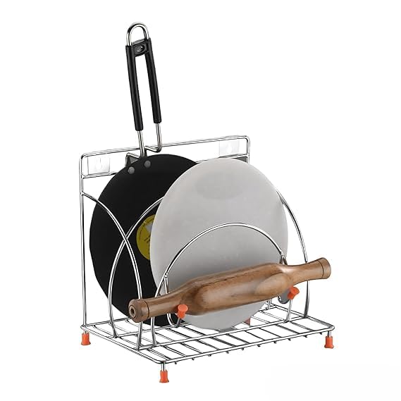 i bharat Stainless Steel Chakla Belan,Tawa and chimta Stand for Kitchen ...