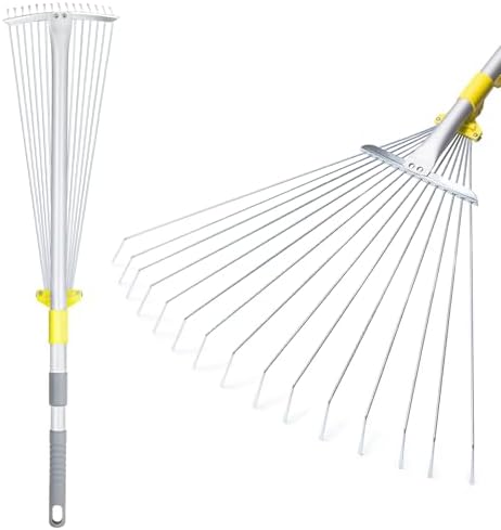 Amazon.com : Colwelt Plastic Leaf Rake, Garden Poly Shrub Rake with 56 ...