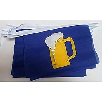 AZ FLAG - Guirlande Drapeau Bière jaune - 6 Mètres Avec 20 Fanions Bar ...