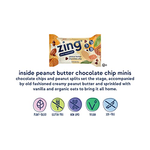 Zing Barras de Proteína Infantil Peanut Butter Chocolate Chip, Sem ...