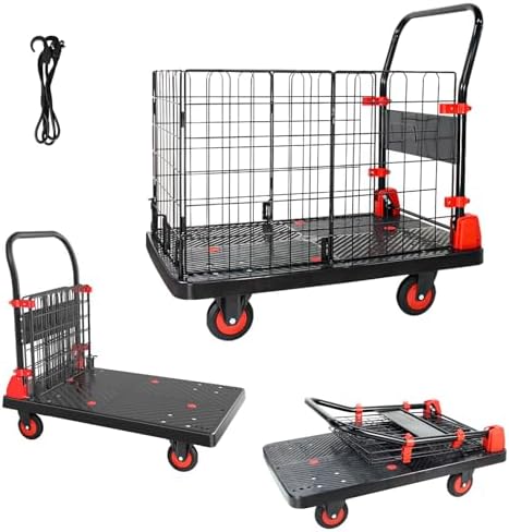 Amazon.co.jp: Folding Hand Dolly, Lightweight Dolly with Basket, Small ...