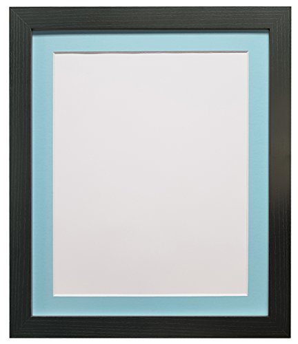 FRAMES BY POST H7 Picture Photo Frame, Blue Mount, A4 Image Size 9 x 6 ...