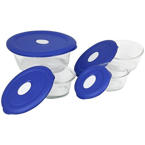 Buy Pyrex Storage Deluxe 8-Piece Set with Lids, Blue Online at Low ...